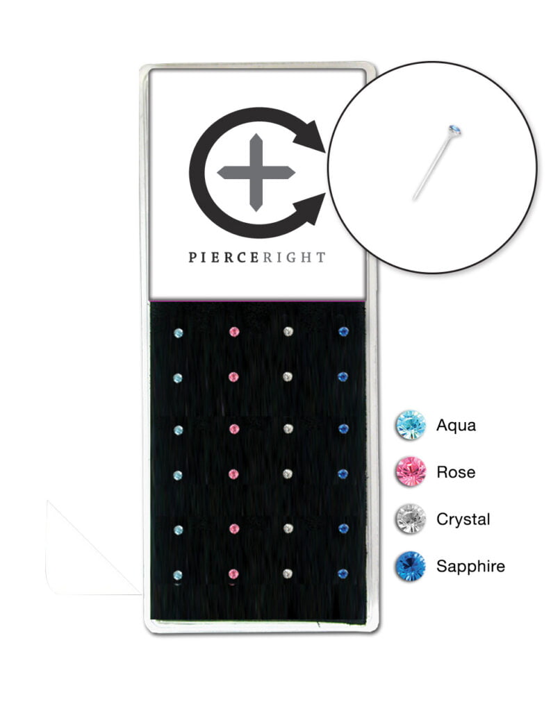 Nose stud set 24 units mix colours - Pierceright